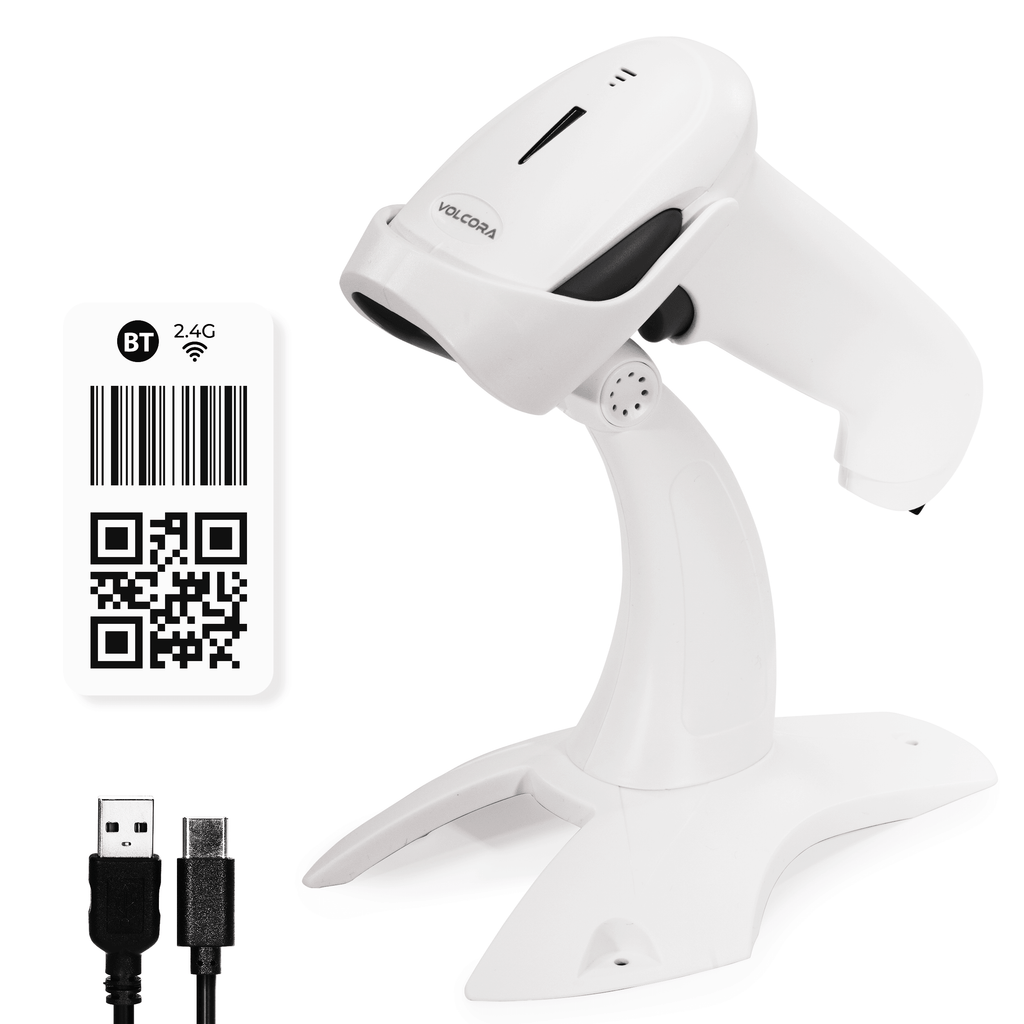 2D Wireless BT+2.4G Barcode Scanner with Stand - V-LHHBS-A1 – Volcora